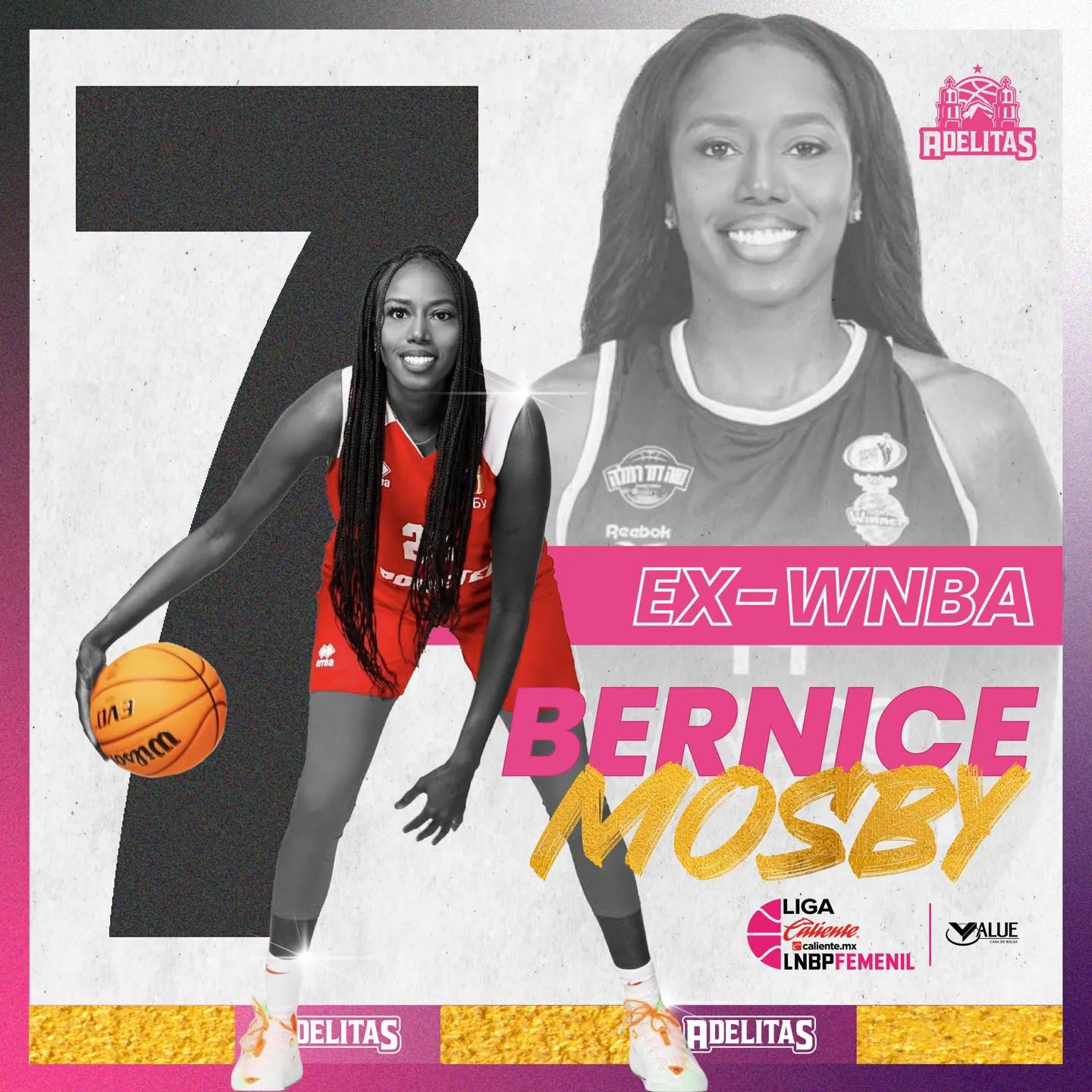 BERNICE MOSBY, EX WNBA JUGARÁ PARA LAS CAMPEONAS ADELITAS
